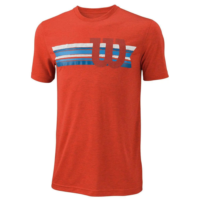 Wilson Men's Stripe W Tech T Shirt - Fiesta